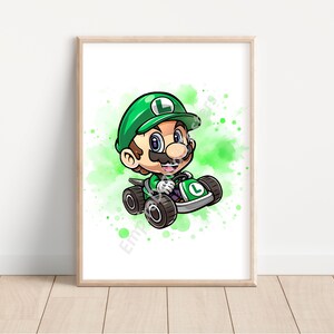Watercolor Super Mario Poster - Wall Decor, Nursery Prints, Super Mario ...