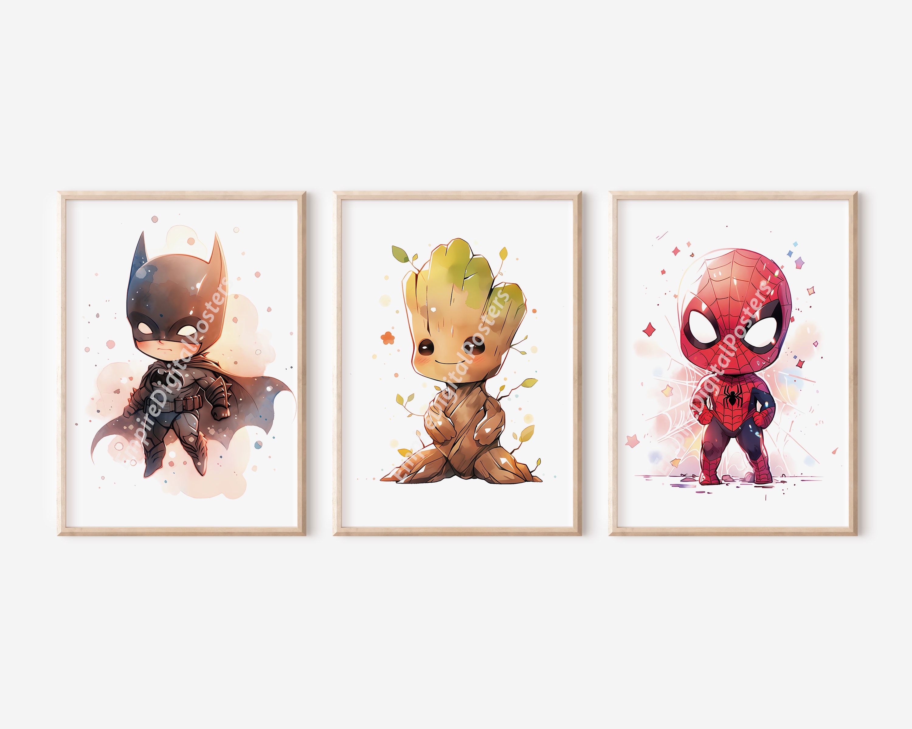 Set of 9 Superhero Posters - Wall Decor, Digital Print, Nursery Prints ...