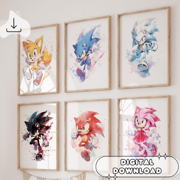 Sonic Watercolor Posters - Etsy