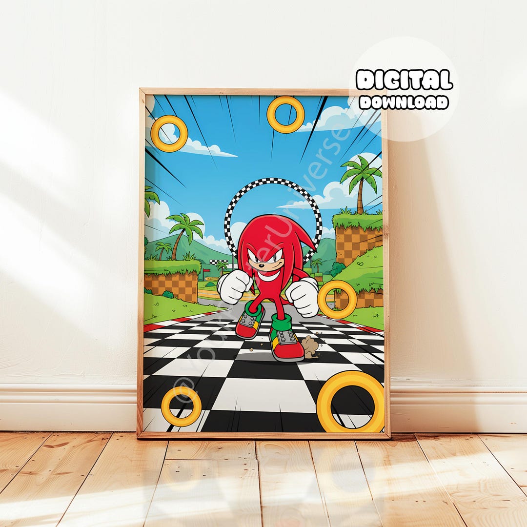 Nursery Knuckles Sonic Posters, Watercolor Sonic, Prints for Kids ...