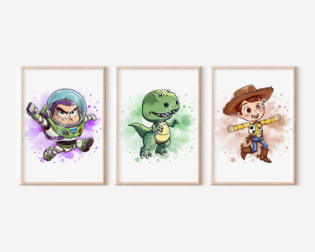 Set of 3 Toy Story Prints - Digital Downlaod, Children's Bedroom Decor ...