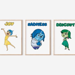 Minimalist Cartoon 9 Inside Out 2 Posters - "i Feel" , Emotions Poster ...