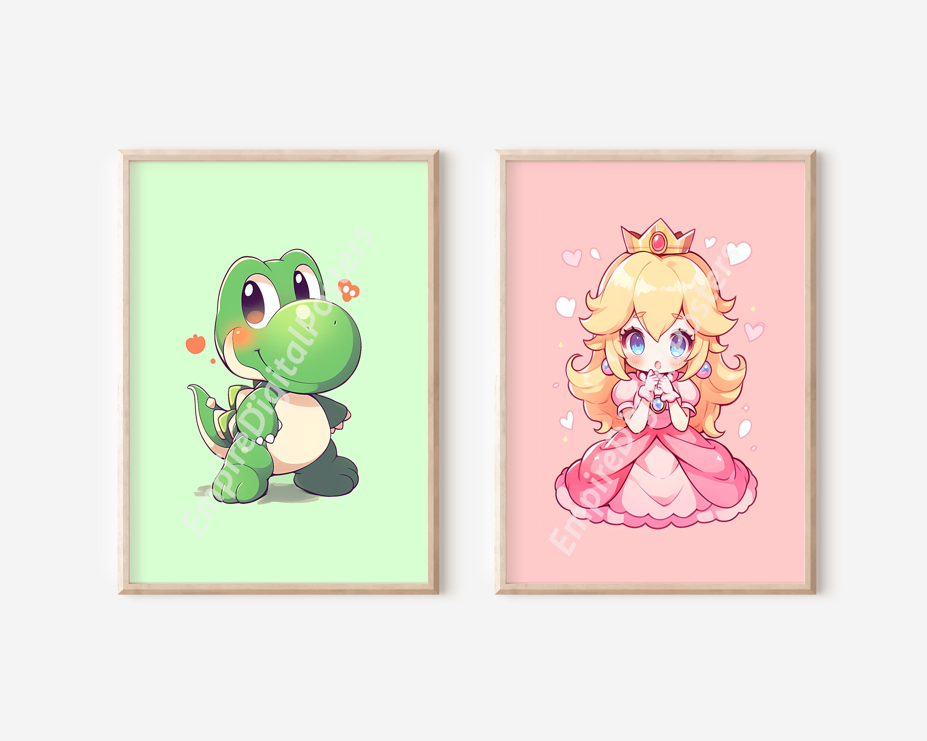 Set of 6 Cute Super Mario Bros Wall Art Nursery Decor, Chibi Super ...