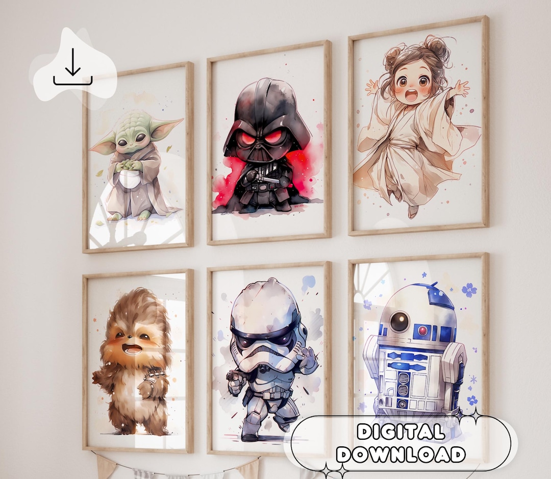 Printable 6 Star Wars Poster - Nursery Prints, Digital Download, Star ...