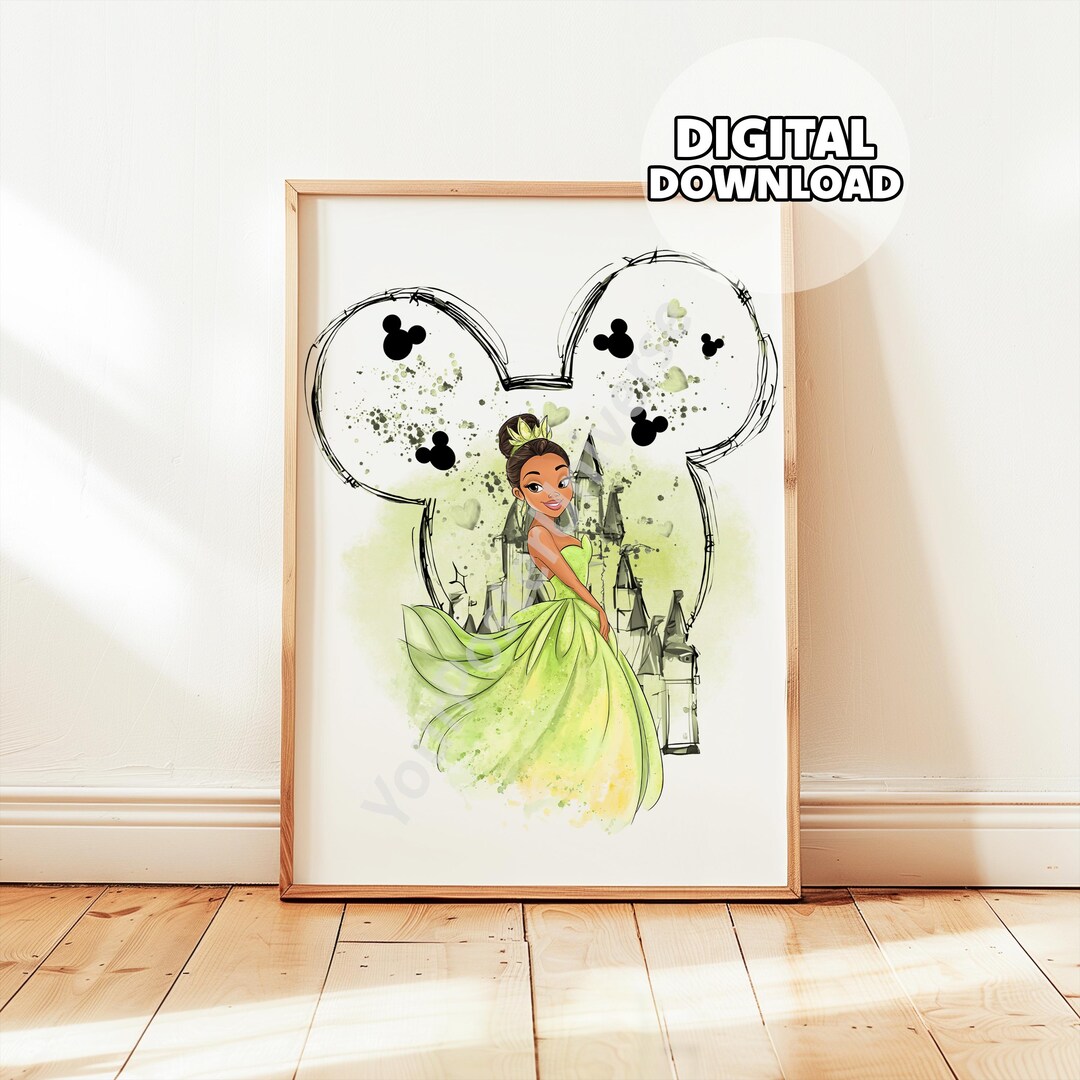 Drawing Princess Tiana Poster - Princess Fairy Tale, Mickey Ears ...