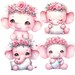 Pink Baby Elephant Clipart Adorable Safar-jungle Nursery PNG, Cute Pink ...