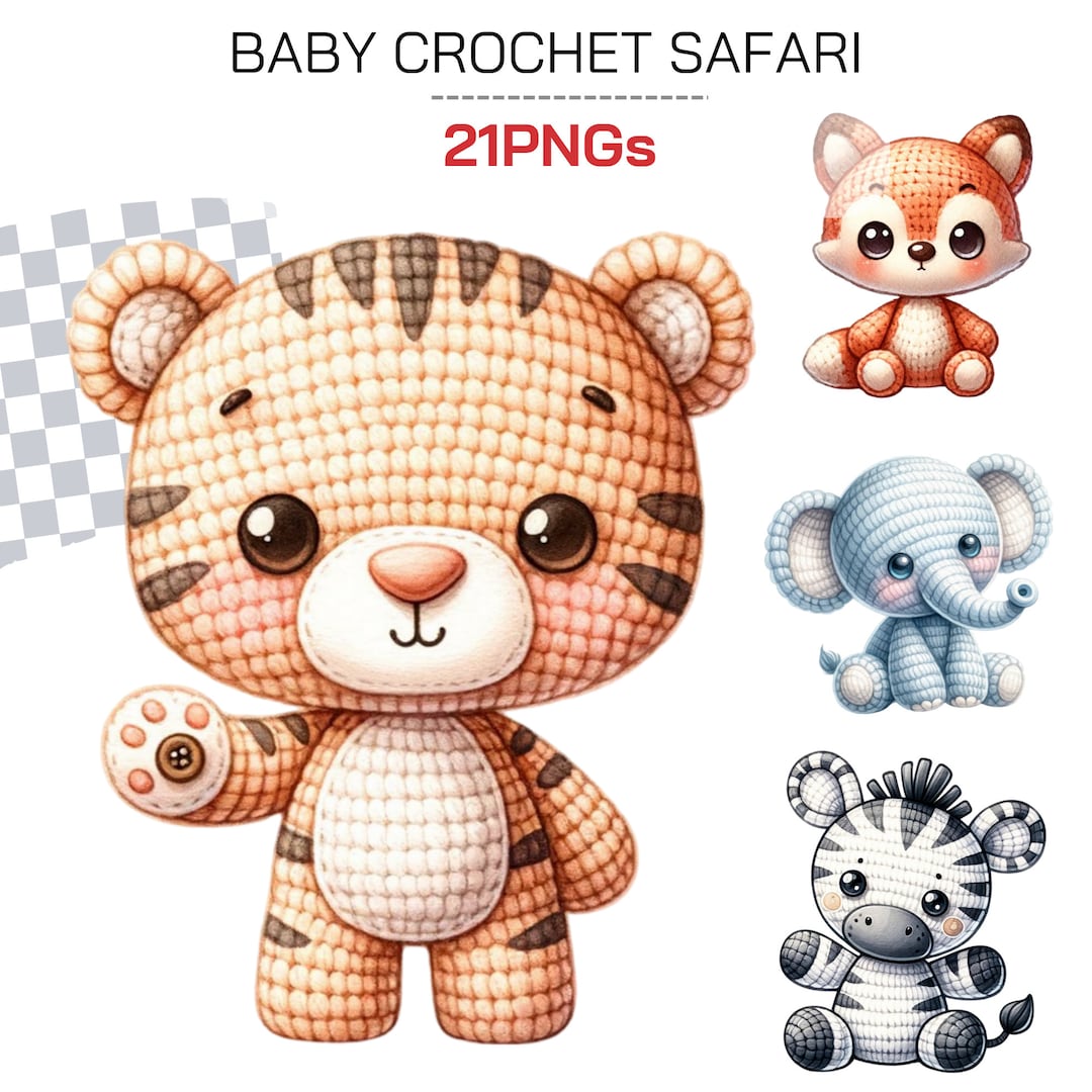 Safari Baby Animals Clipart Collection | Jungle Animals PNG for Nursery ...
