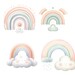 Boho Rainbow Clipart Collection - Hand Drawn Pastel Rainbow Pngs ...