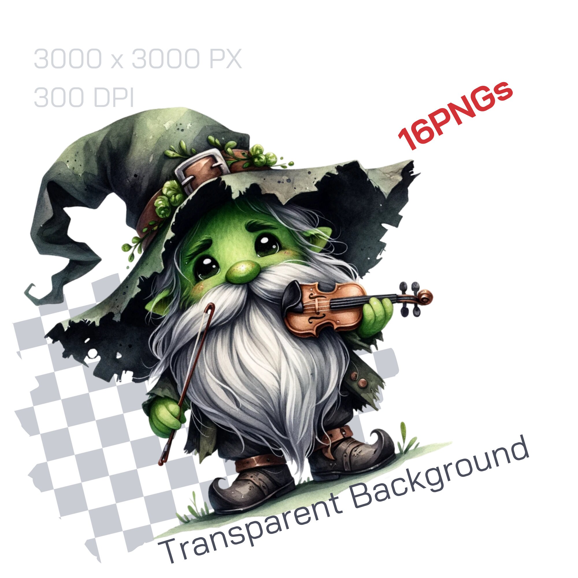 Spooky Halloween Zombie Gnome Clipart Collection - Perfect for Horror ...