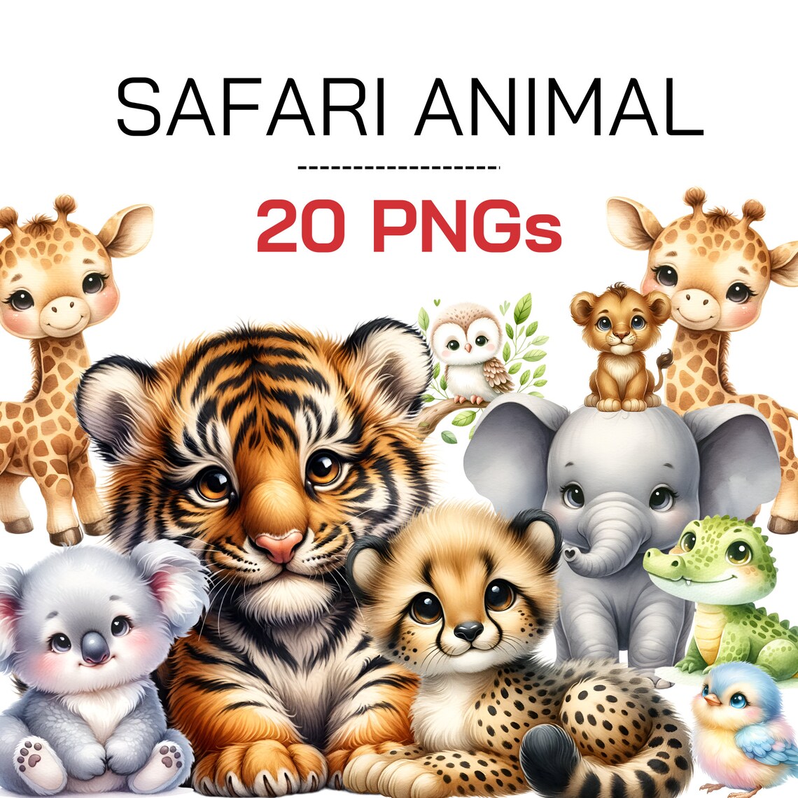 Baby Safari Clipart Png - Cute Animals Baby Shower Png - Safari Nursery ...