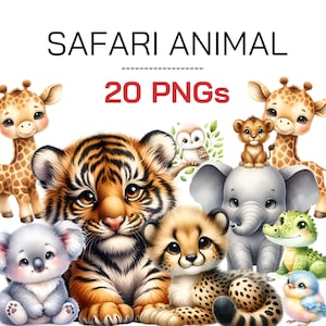 Baby Safari Clipart Png - Cute Animals Baby Shower Png - Safari Nursery ...
