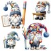 Back to School Gnome Clipart - Cute Watercolor Gnomes, Graduation ...