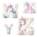 Cute Unicorn Png Alphabet Kawaii Unicorn PNG Rainbow Pastel Magic ...