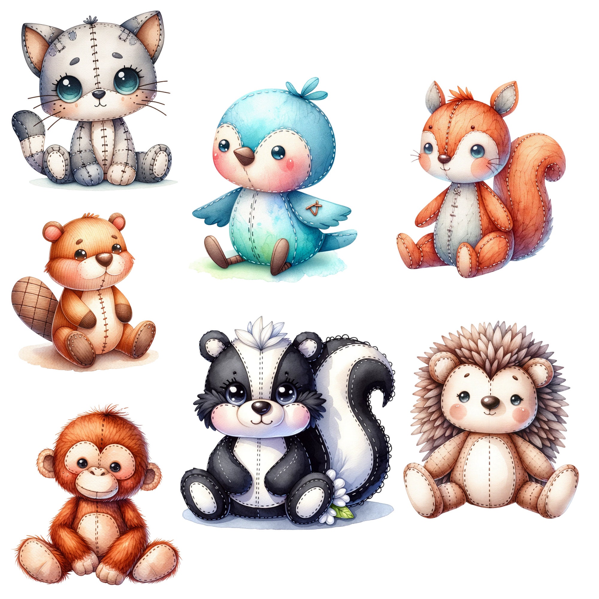 Baby Woodland Animal Clipart Bundle Set Png Collection Perfect for ...