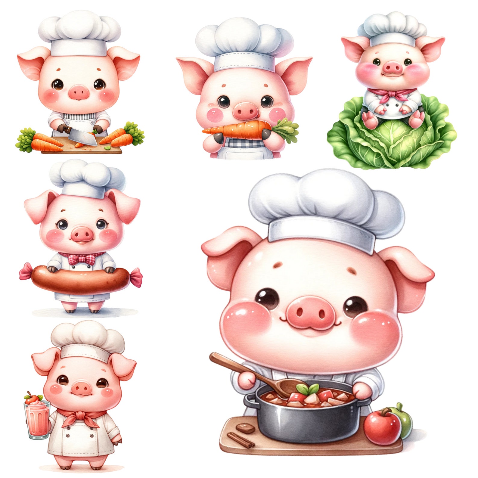 Pig Chef Illustration Sublimation - Perfect Gift for Father, DIY ...