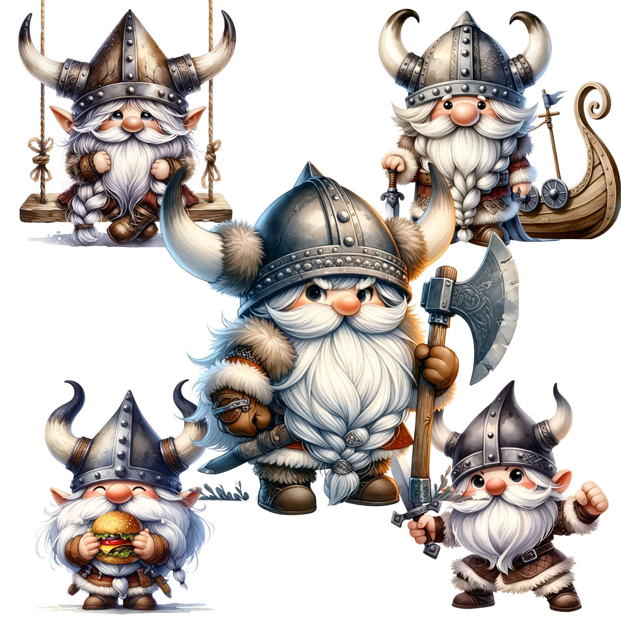 Nordic Viking Gnome Clipart Png - Cute Viking Gnome Clipart in ...