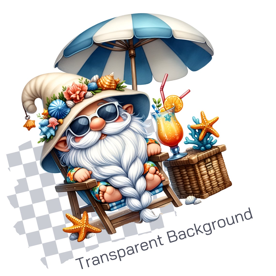 Summer Vacation Gnome Clipart Beach and Tropical Gnome PNG, Vacation ...