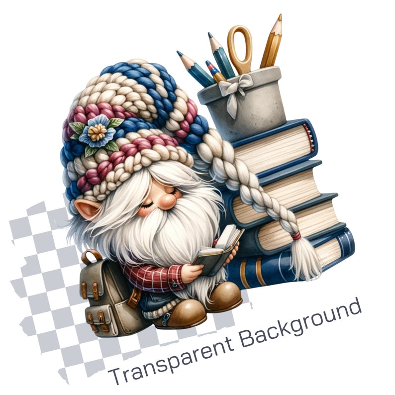 Back to School Gnome Clipart - Cute Watercolor Gnomes, Graduation ...