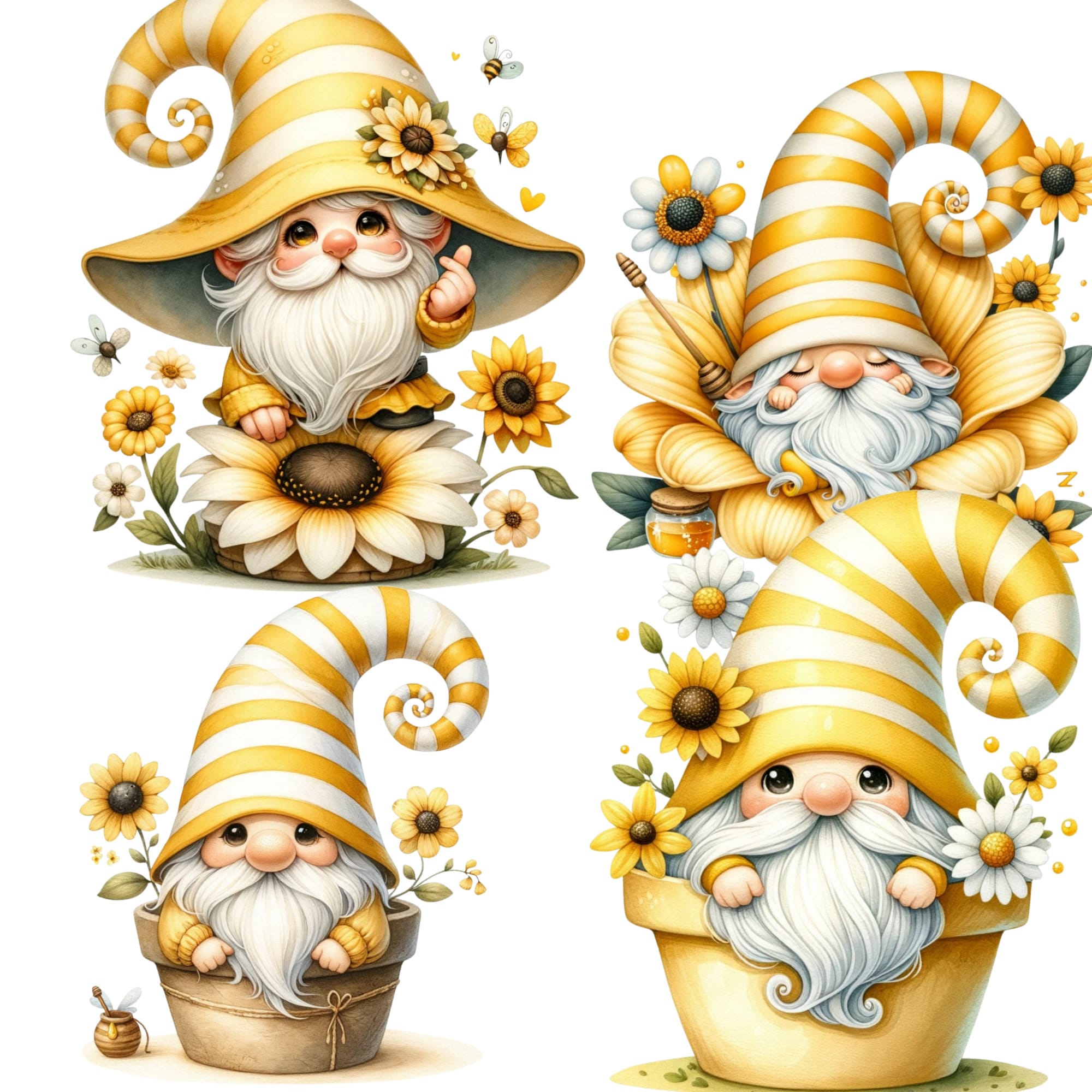 Enchanting Garden Gnome Clipart Collection - Flower Pot Gnomes PNG ...