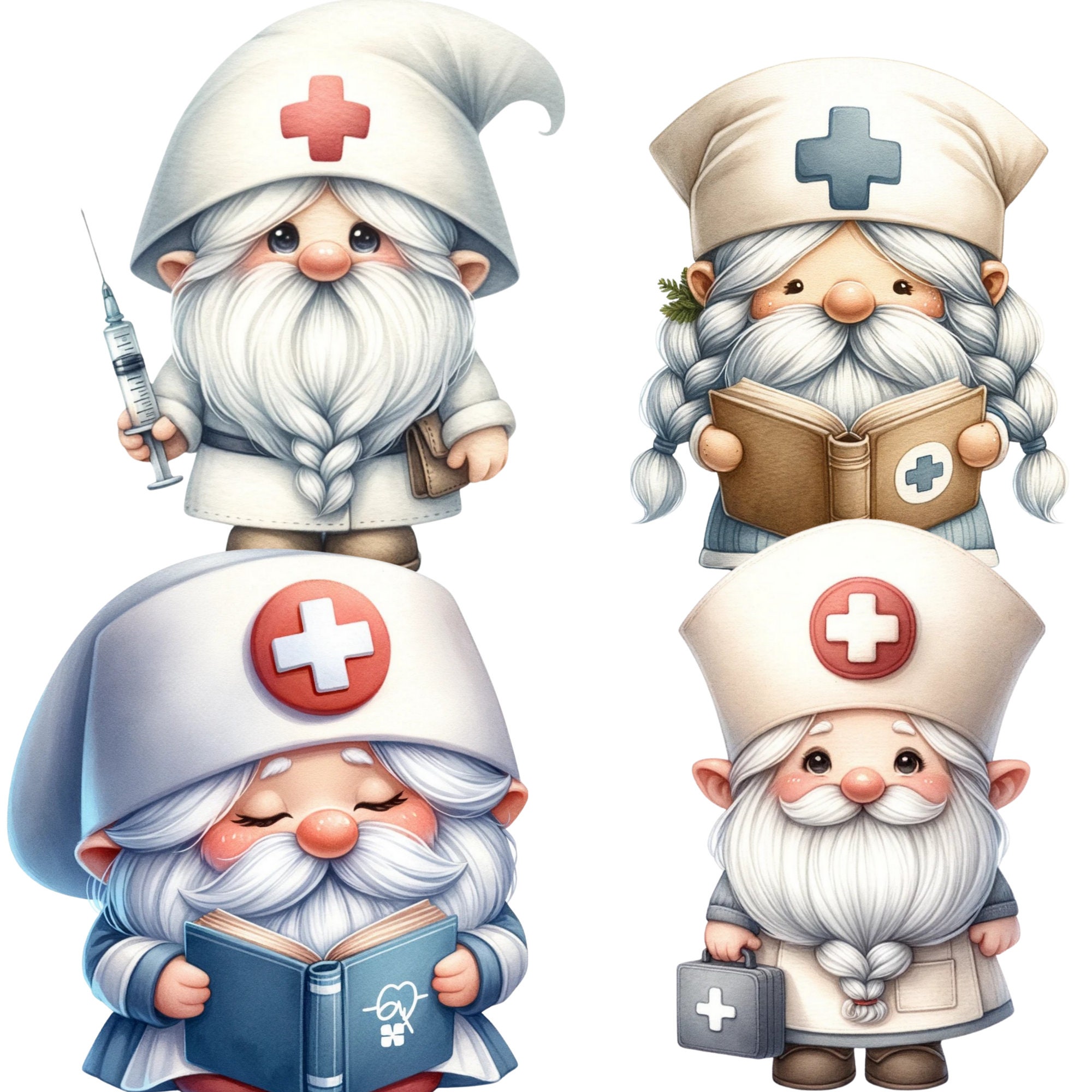 Nurse Gnome Clipart PNG Collection - Medical Gnomes Design Perfect for ...