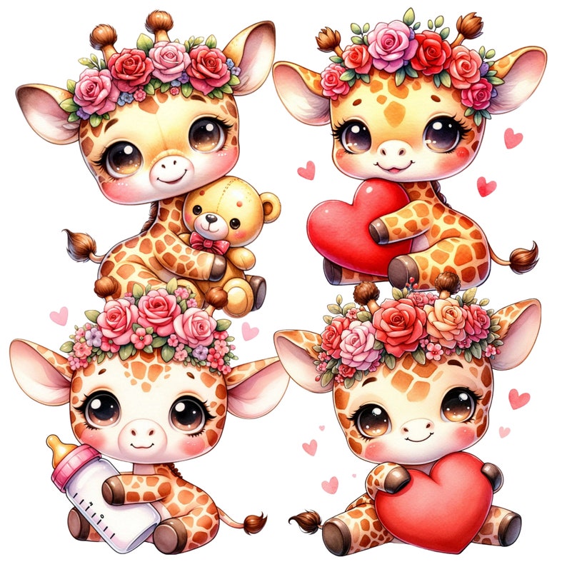 Baby Giraffe Clipart - Adorable Giraffe Cute Safari Nursery Decor and ...