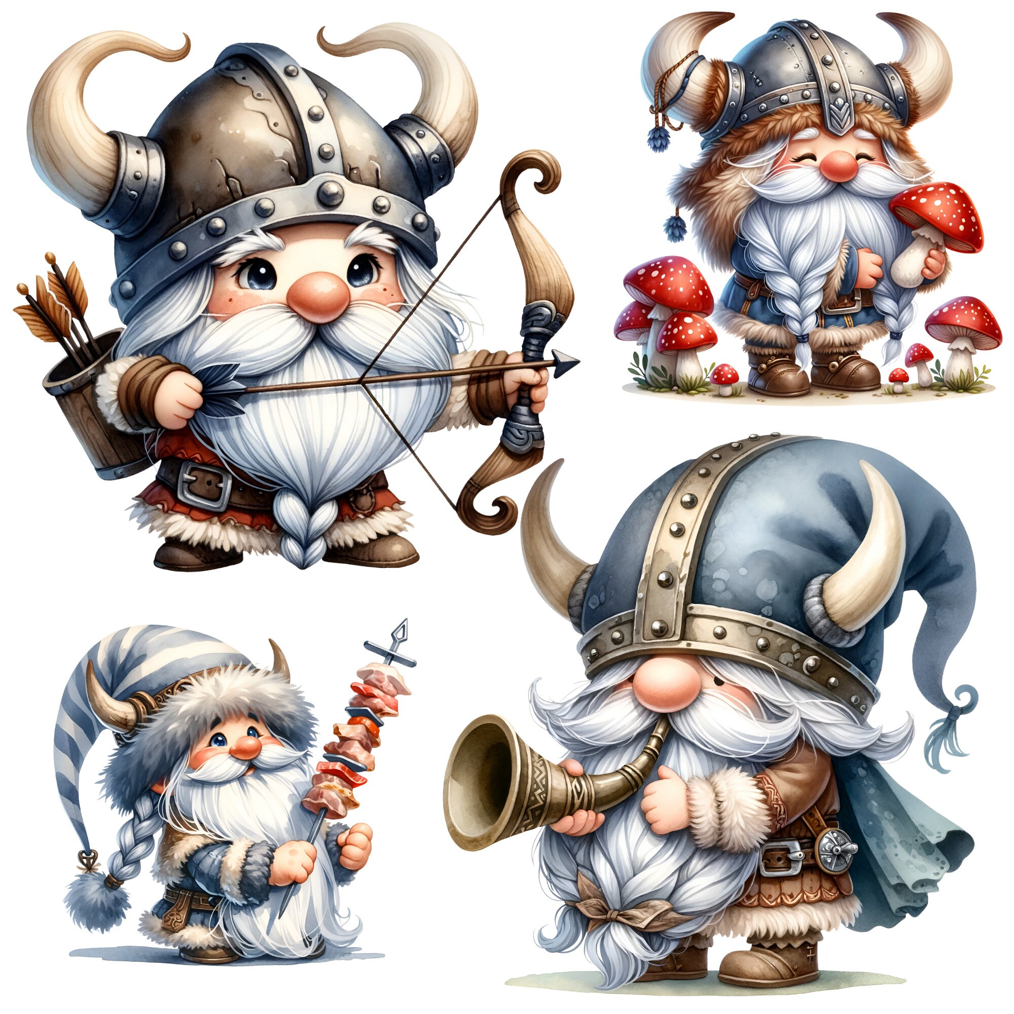 Nordic Viking Gnome Clipart Png - Cute Viking Gnome Clipart in ...