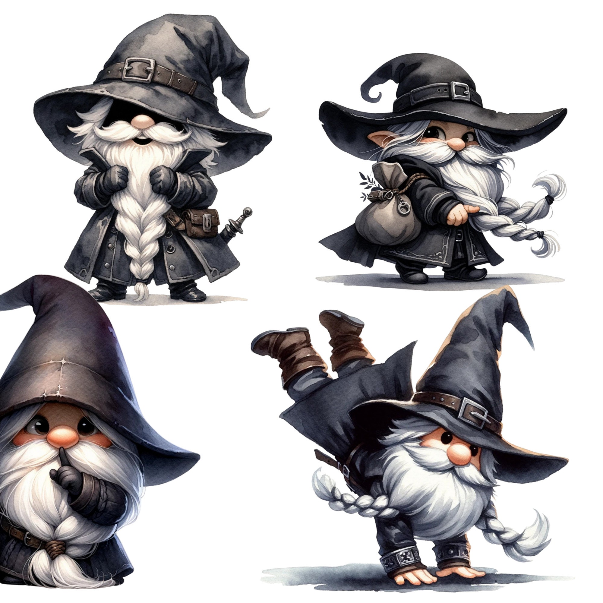 Dark Fantasy Rogue Gnome Clipart Collection Black Theft Warrior ...