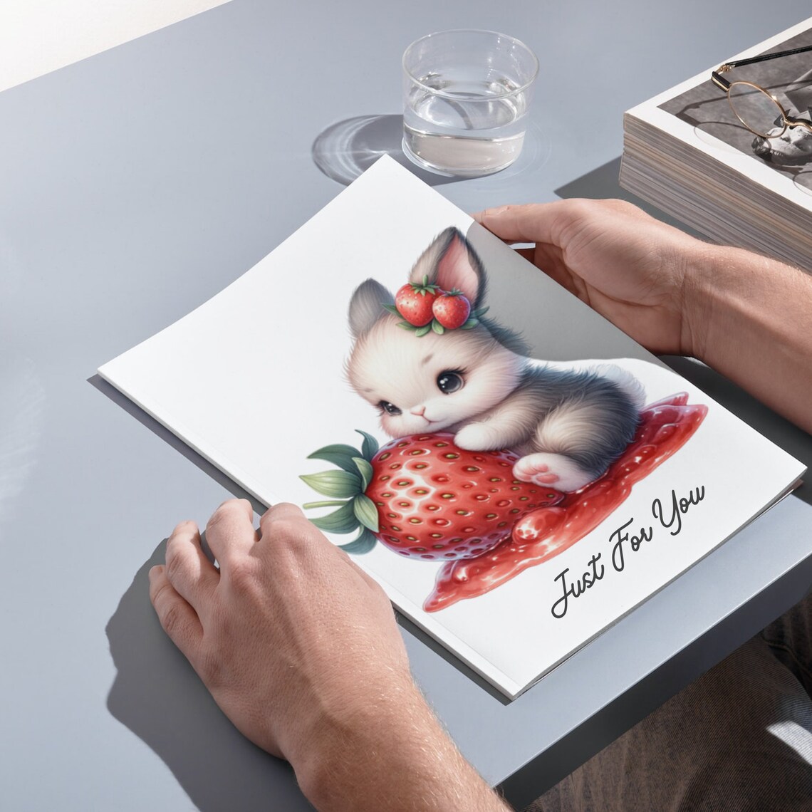 Strawberry Bunny Clipart Collection Adorable Easter and Baby Shower ...