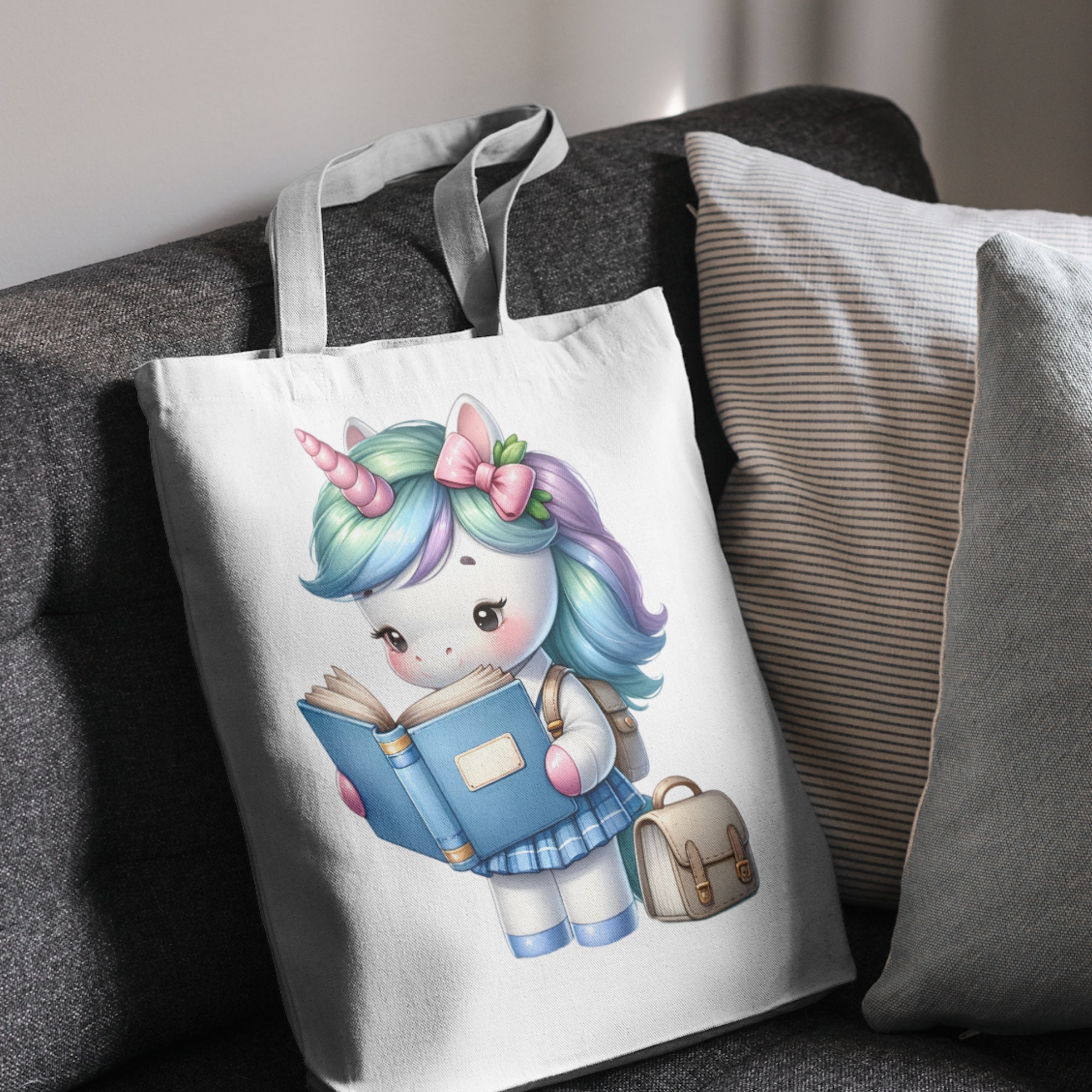 Unicorn Back to School Clipart - Cute Unicorn School PNG Set, Adorable ...