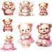 Welcome Baby Teddy Bear Clipart Bundle Png Pink Collection Perfect Gift ...