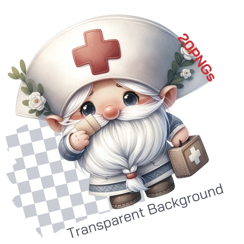Nurse Gnome Clipart PNG Collection - Medical Gnomes Design Perfect for ...