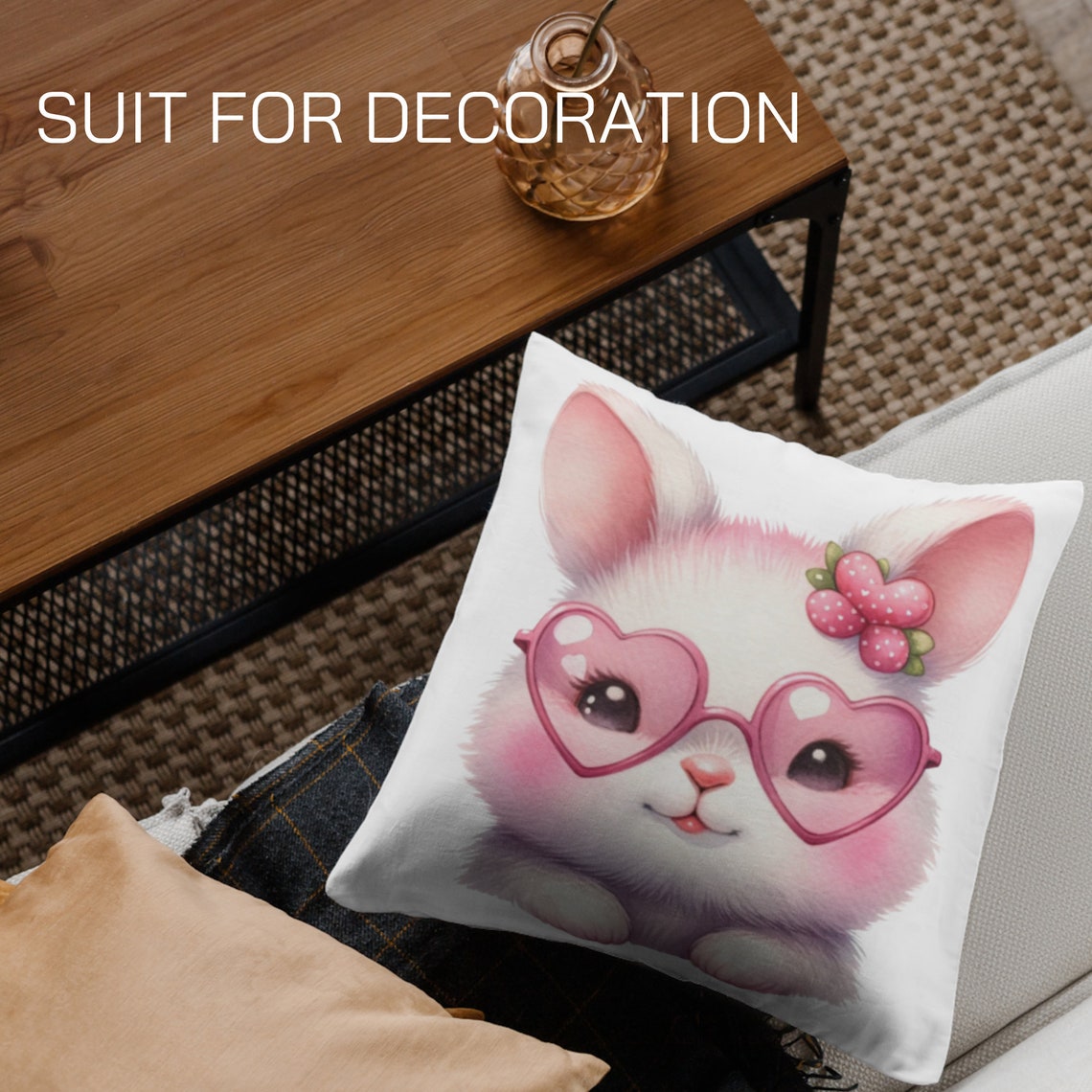 Easter Bunny Glasses PNG Pink Rabbit Clipart Collection Watercolor Hare ...