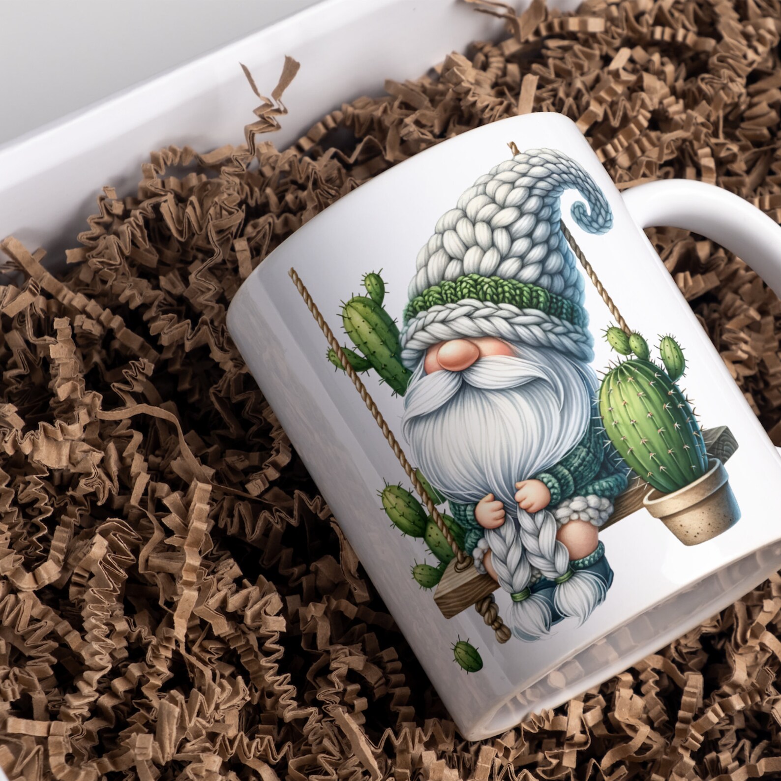 Flowering Cactus Gnome Clipart - Cute Watercolor Garden Gnomes Bundle ...