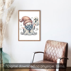 Ghost Gnome Halloween Clipart Collection | Cute and Spooky Watercolor ...