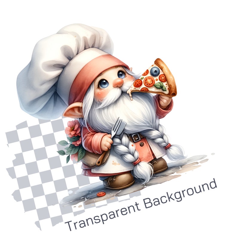 Pizza Gnome Sublimation Graphics - Digital Download for T-shirts ...