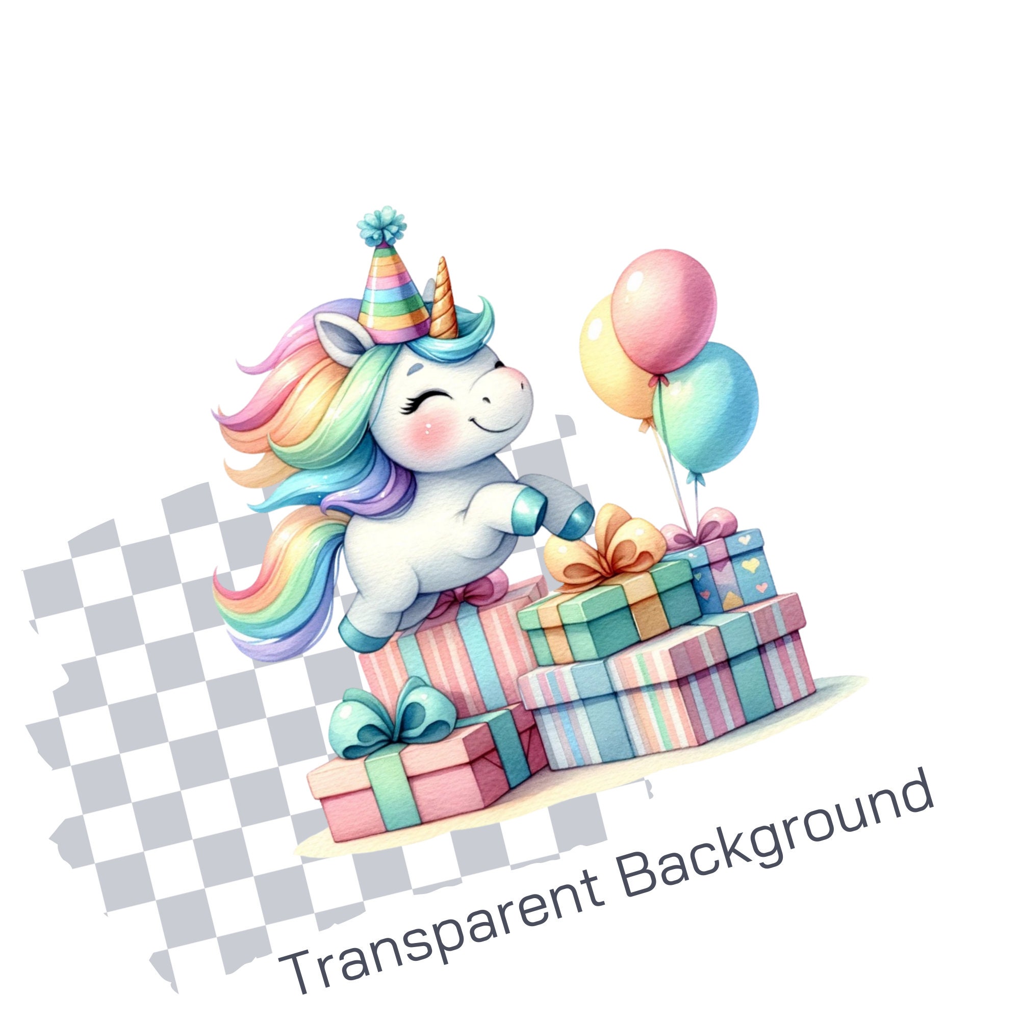 Cute Unicorn PNG Clipart Bundle for Birthday Party Rainbow Baby Unicorn ...