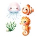 Cute Ocean Clipart Collection Adorable Under the Sea Animals PNG Whales ...