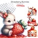 Strawberry Bunny Clipart Collection - Adorable Easter and Baby Shower ...