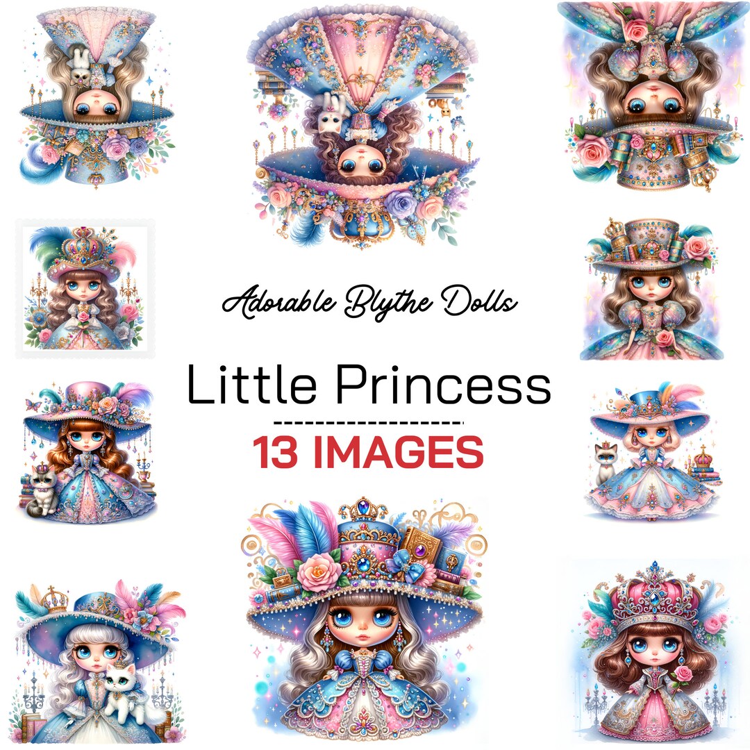 Blonde Princess Blythe Dolls Clipart - Cute Little Princess With Royal ...