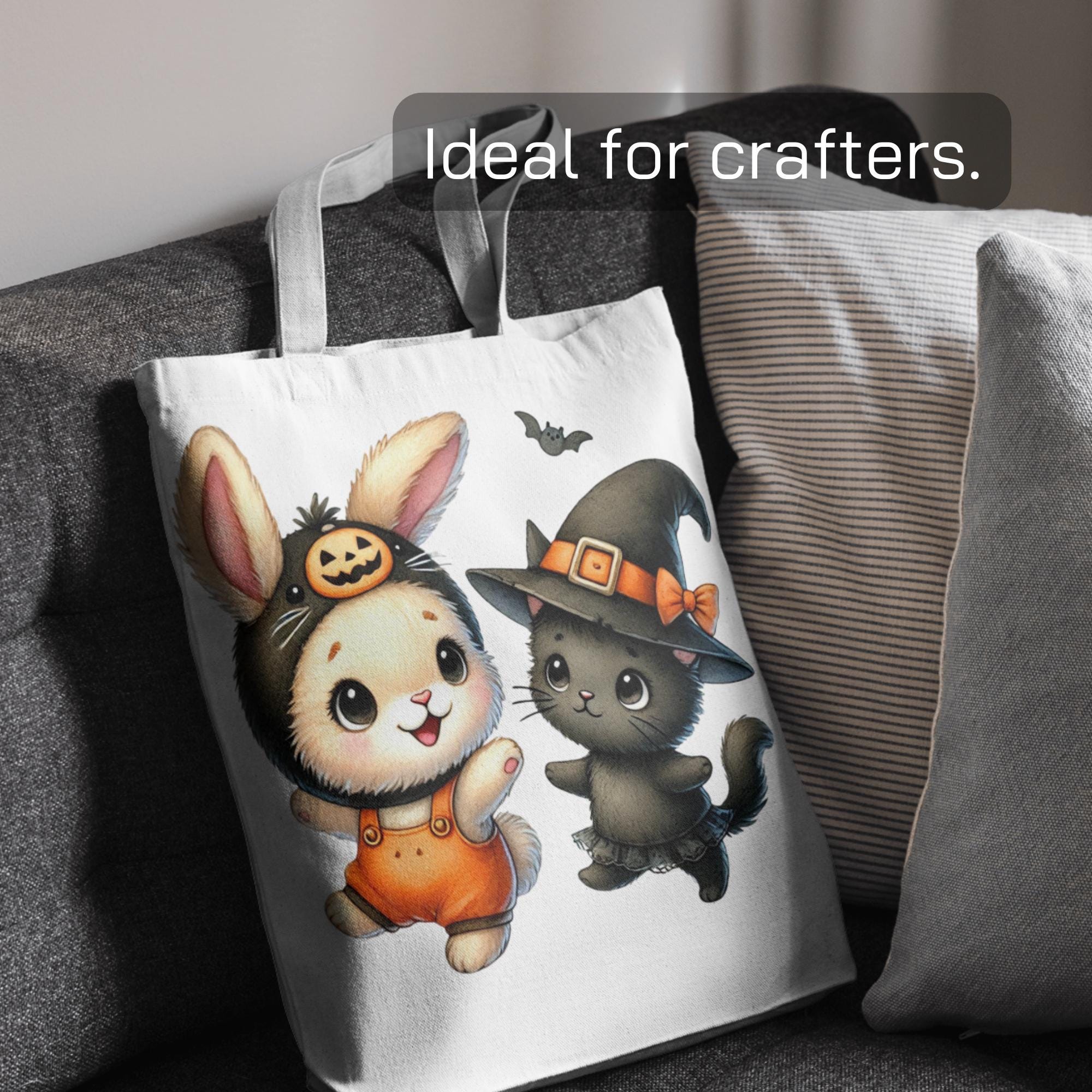 Halloween Bunny Clipart Collection | Cute Witch Rabbit in Nursery Decor ...