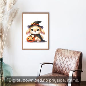 Halloween Bunny Clipart Collection | Cute Witch Rabbit in Nursery Decor ...