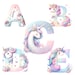 Cute Unicorn Png Alphabet Kawaii Unicorn PNG Rainbow Pastel Magic ...