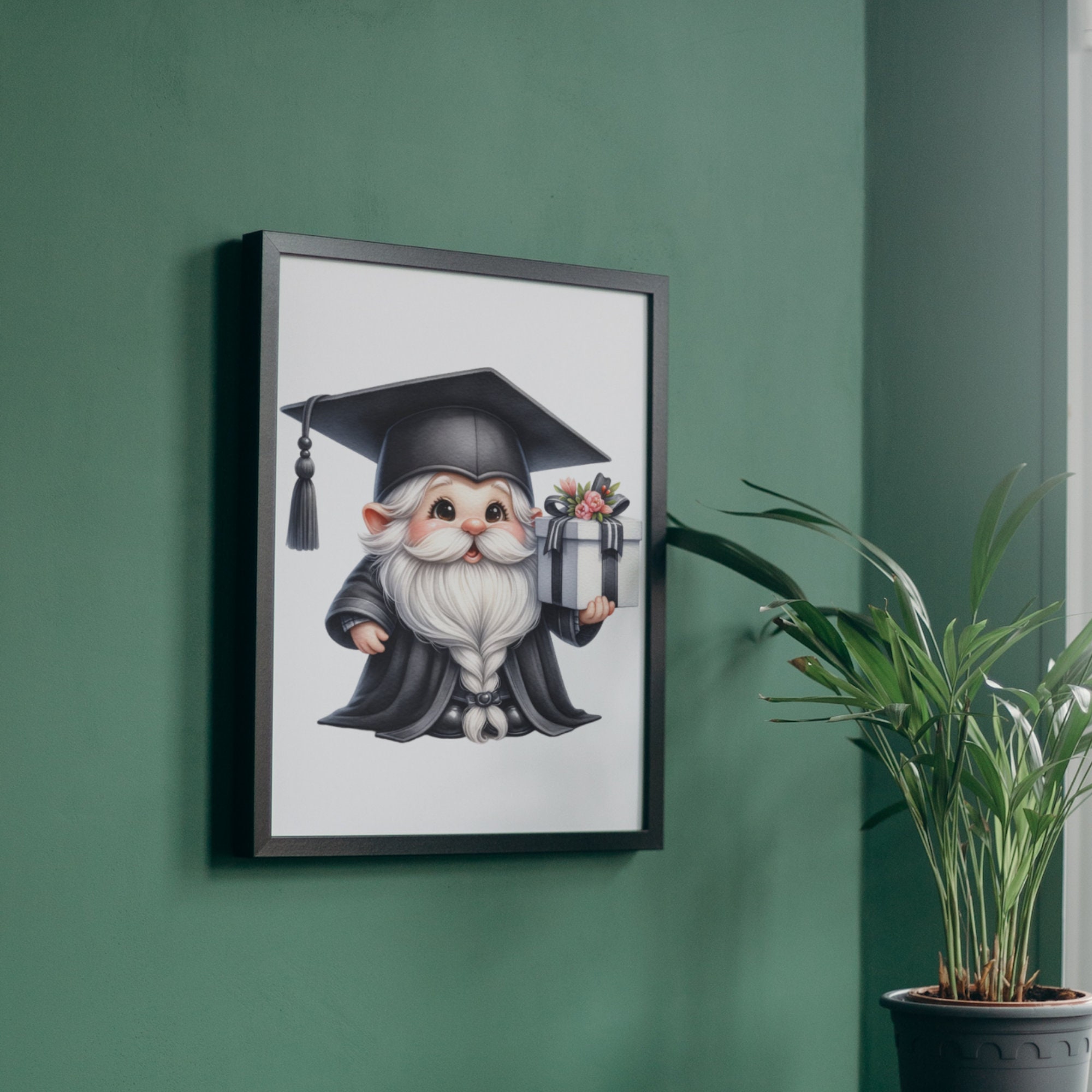 Graduation Gnome Clipart PNG Bundle Set Perfect for Celebrating ...