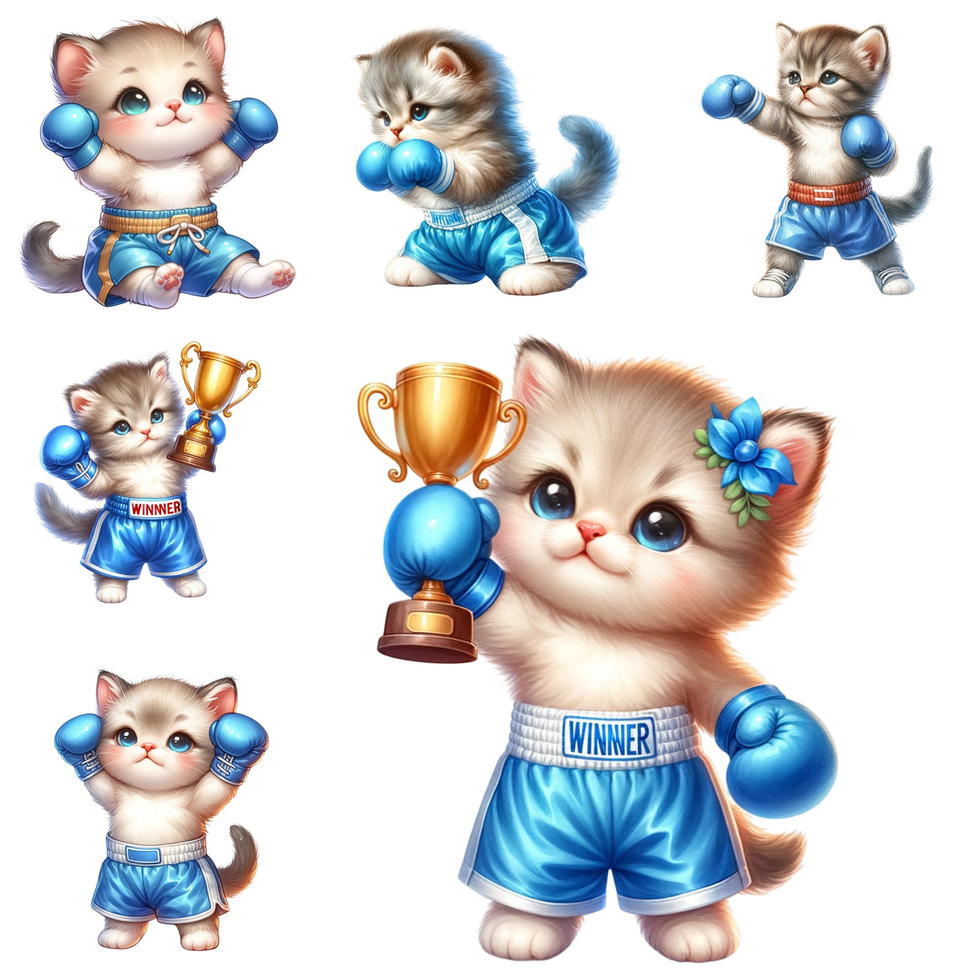 Boxing Cat Clipart - Baby Boxing Gifts Perfect for Her, Mom and Dad ...