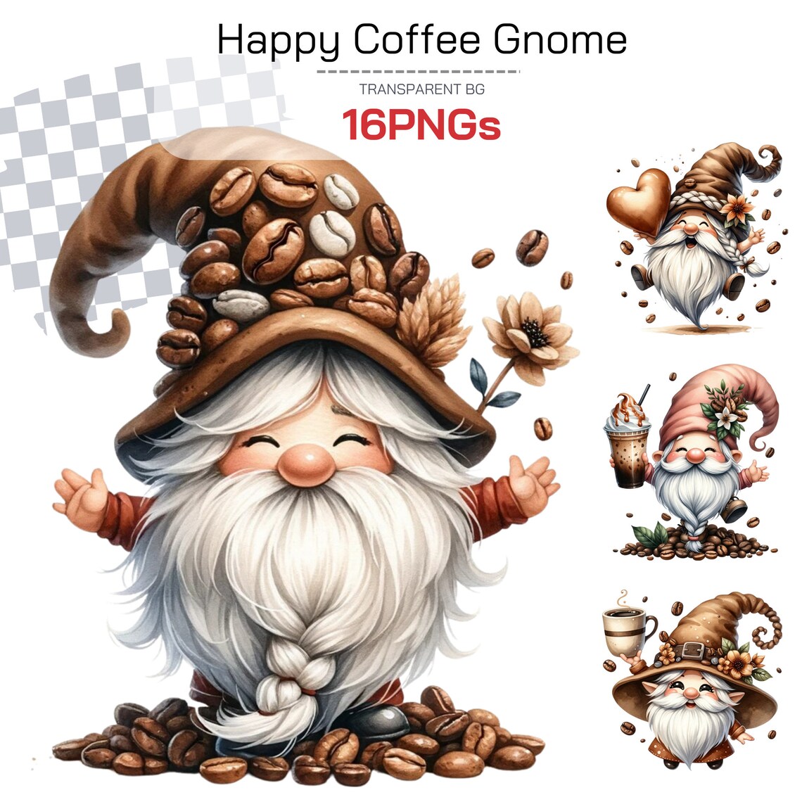 Gnome Coffee Clipart Bundle Coffee Lover Gift ,gnomes Sublimation ...
