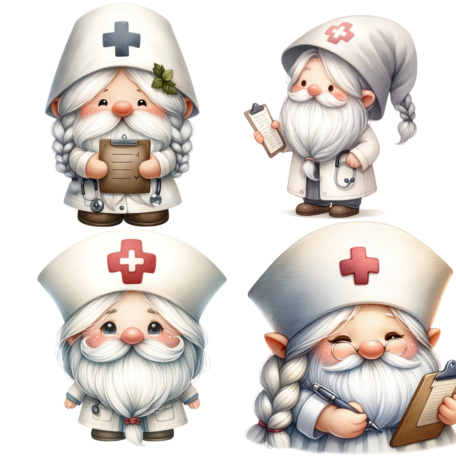 Nurse Gnome Clipart PNG Collection - Medical Gnomes Design Perfect for ...