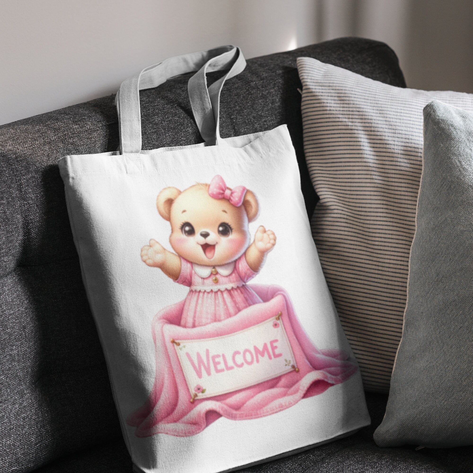 Welcome Baby Teddy Bear Clipart Bundle Png Pink Collection Perfect Gift ...