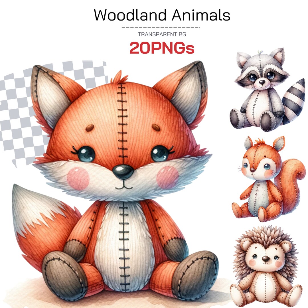 Baby Woodland Animal Clipart Bundle Set Png Collection - Perfect for ...