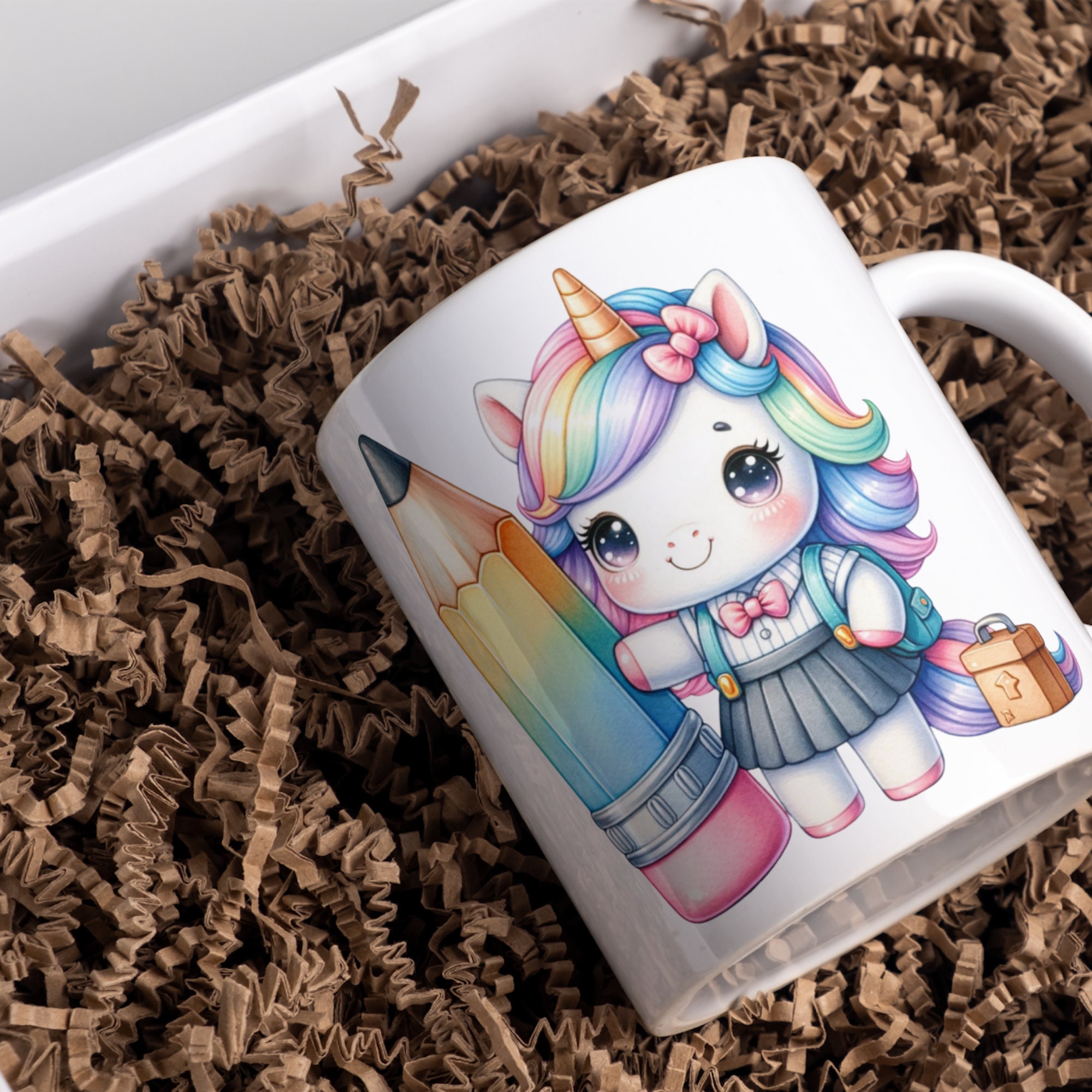 Unicorn Back to School Clipart Cute Unicorn School PNG Set, Adorable ...