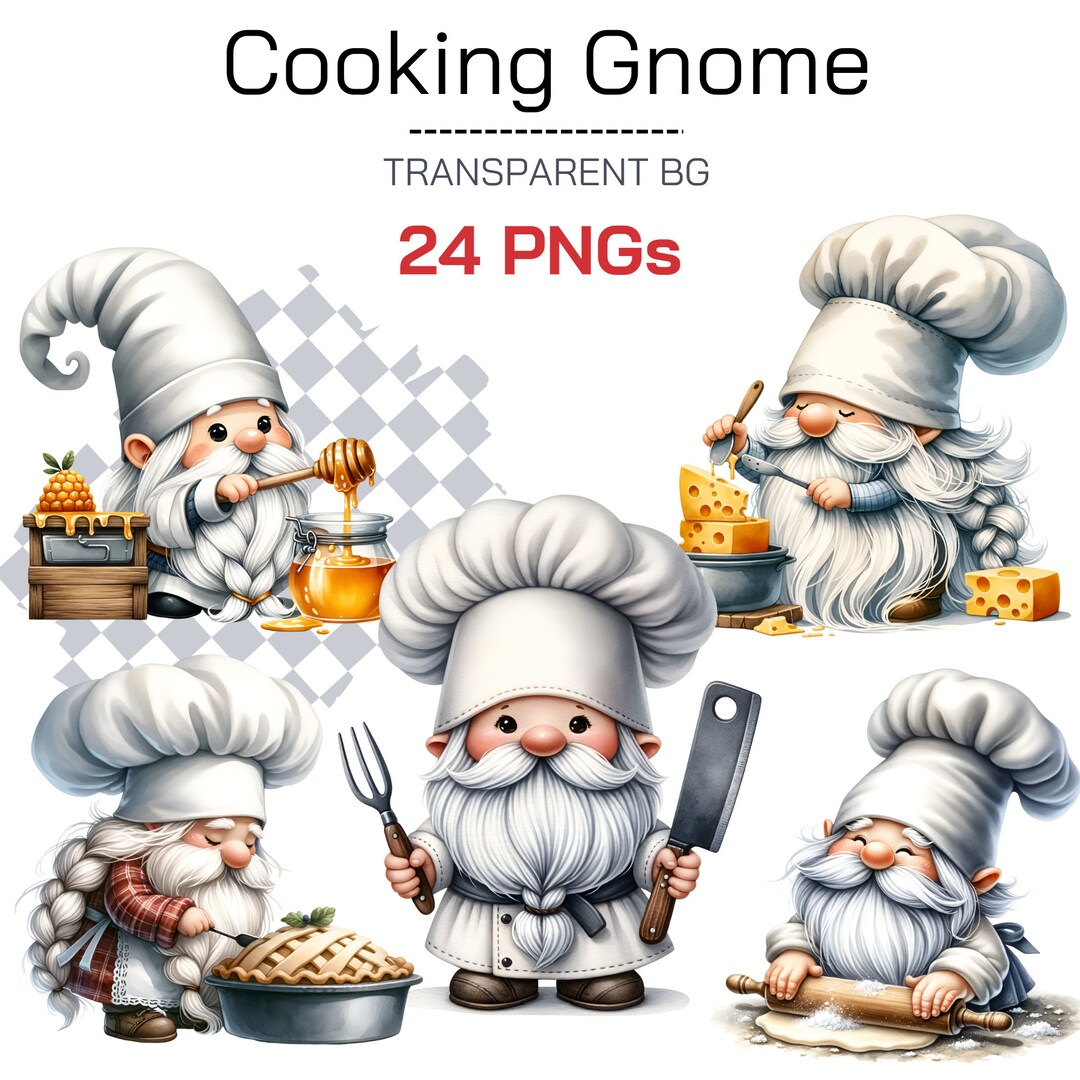 Chef Gnome Clipart -baker Gnome Png Cake Chef Clipart PNG Baked With ...